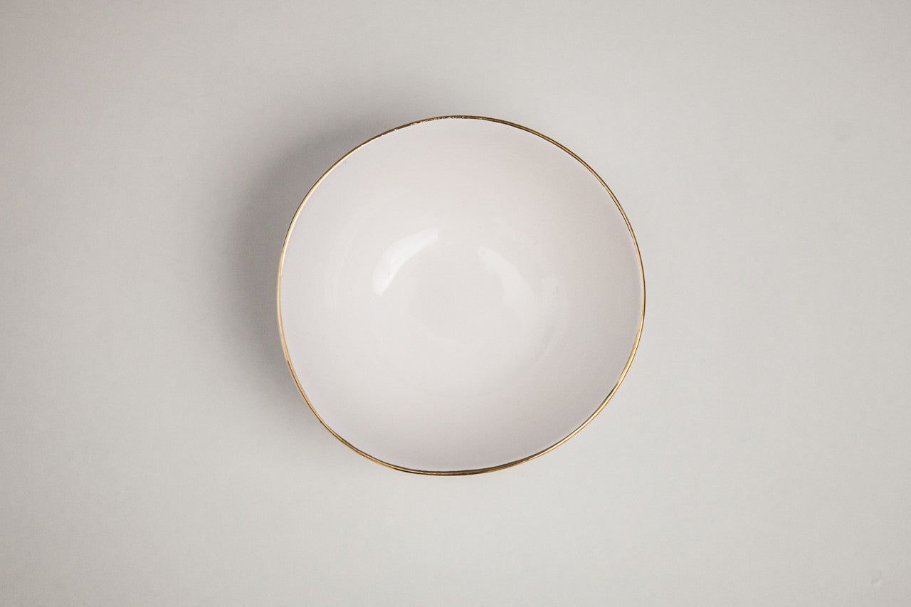 Collier - Porcelain Side Bowl with Gold Rim – DishesOnly