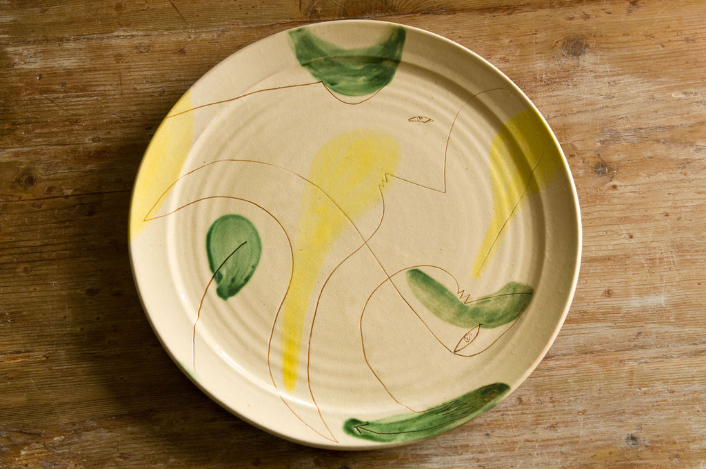 Graffiti Surrealist Hand-Painted Platter by Hans Fischer – DishesOnly