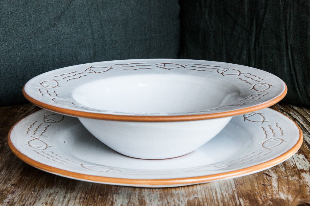 Mediterraneo - white dinner set handmade in Italy – DishesOnly