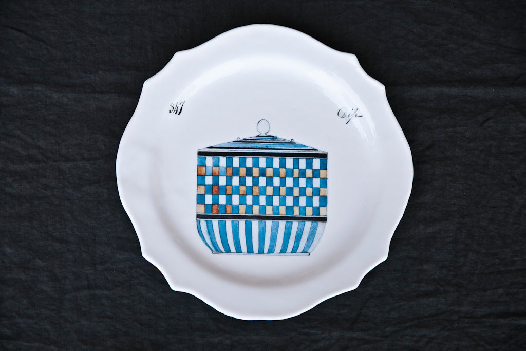 Dip Stripes Printed Glass Dinner Plate by Forme Roma-Made in Italy ...