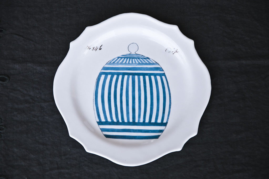 Dip Stripes Printed Glass Dinner Plate by Forme Roma-Made in Italy ...