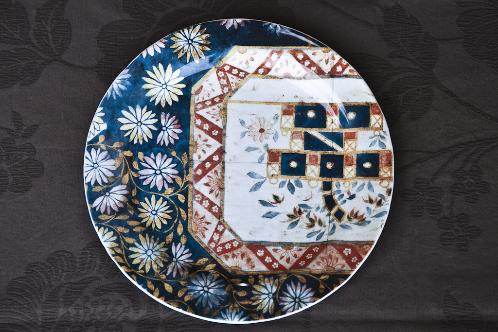 Margherite Decorative Print Glass Dinner Plates Forme Roma -dishesonly ...
