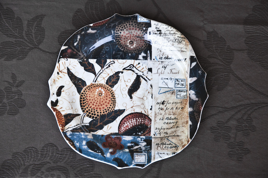Frutta Glass Dinner Plates with Elegant Print by Forme Roma – DishesOnly